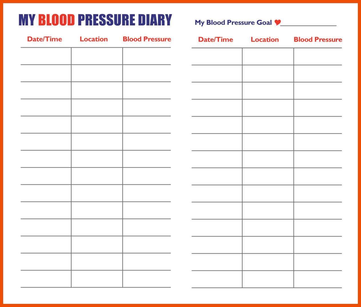 Printable Blood Pressure Chart Printable JD