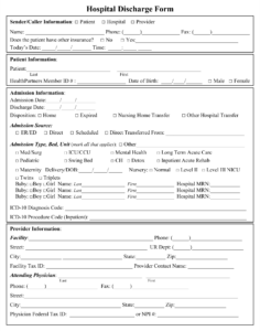 Printable Hospital Discharge Forms - Printable JD
