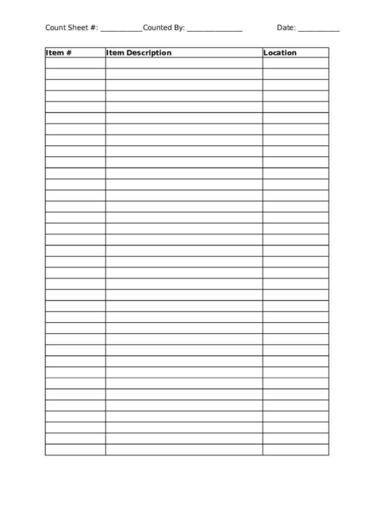 Printable Inventory Log Sheet - Printable JD