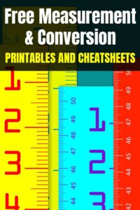 Printable Table of Measurements - Printable JD