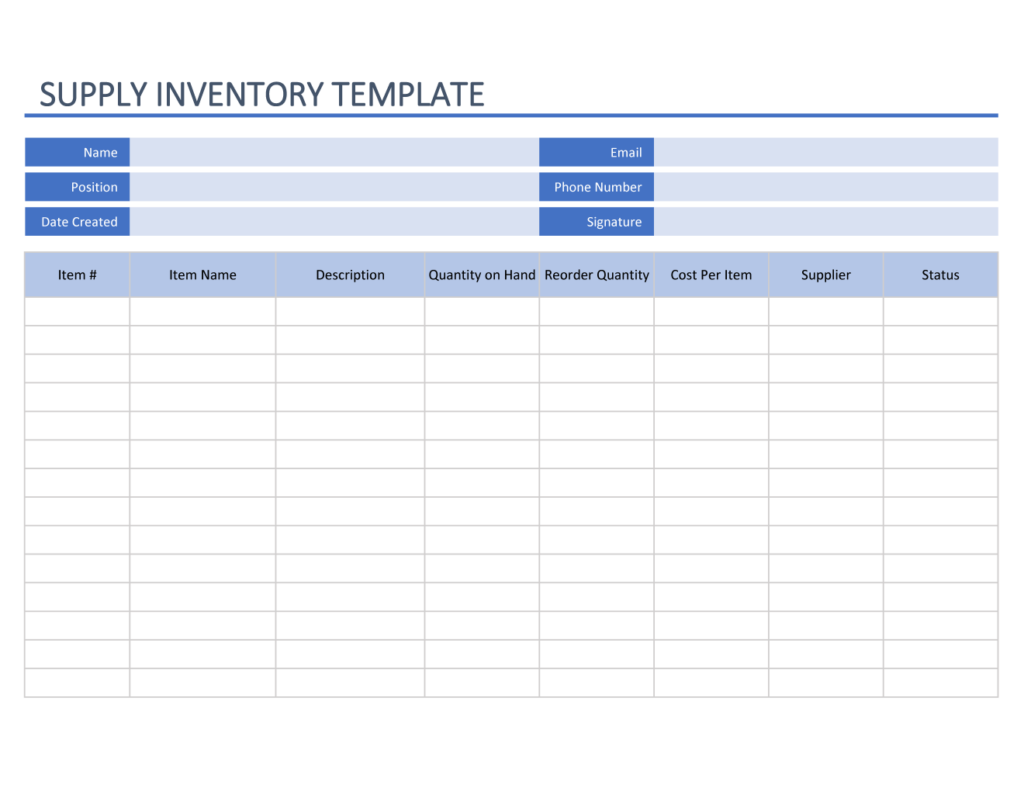 Printable Inventory Log Sheet - Printable JD