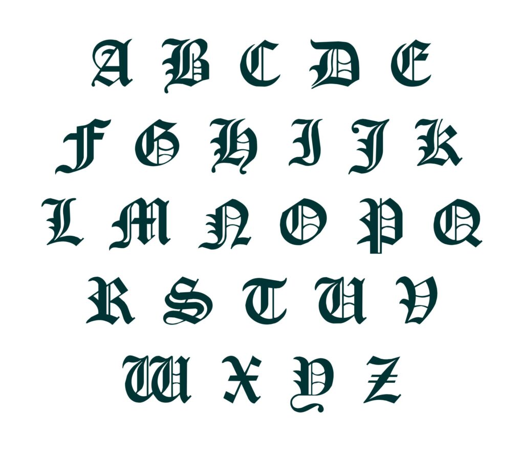 Printable Old English Alphabet A-Z - Printable JD