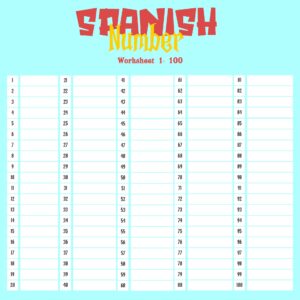 Printable Spanish Numbers 1-100 Chart - Printable JD