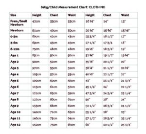 Printable Table of Measurements - Printable JD