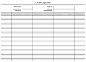 Printable Trip Sheets - Printable JD