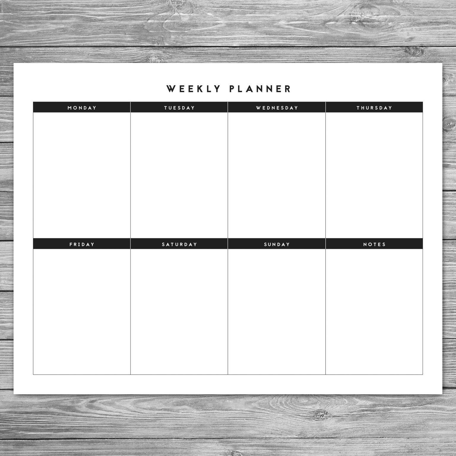 Printable Monday Through Friday Planner - Printable JD