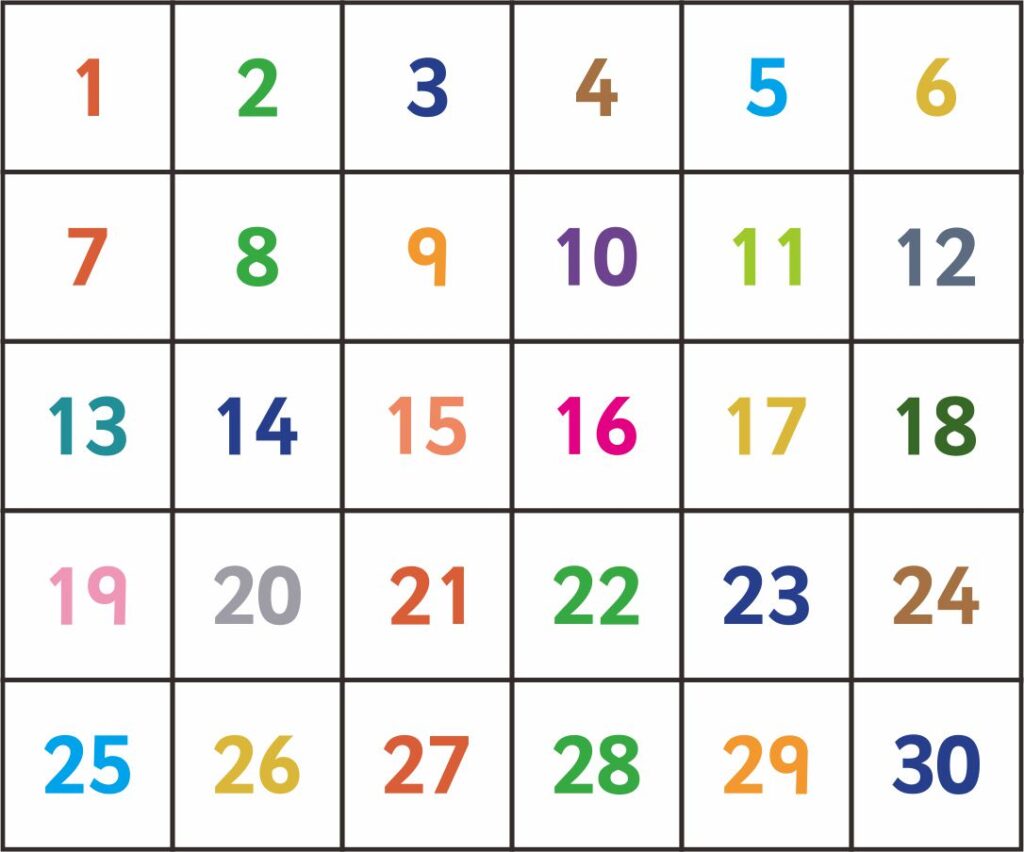 Printable Numbers From 1 30 Printable JD