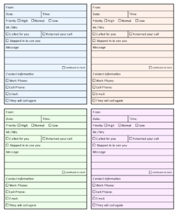 Printable Telephone Message Template - Printable JD