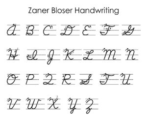 Printable Zaner Bloser Handwriting Chart - Printable JD