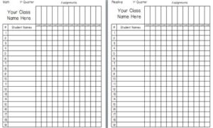 Printable Grade Sheets For Teachers - Printable JD