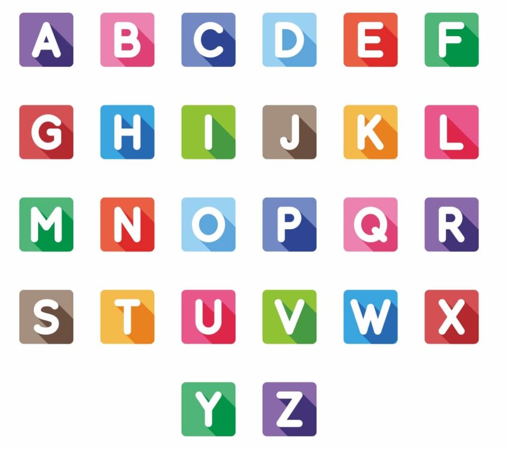 Printable Large Colored Letters - Printable JD