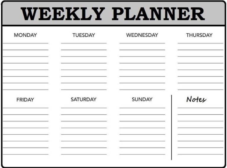 Printable Monday Through Friday Planner Printable JD Printable Monday Through Friday Planner Printable JD