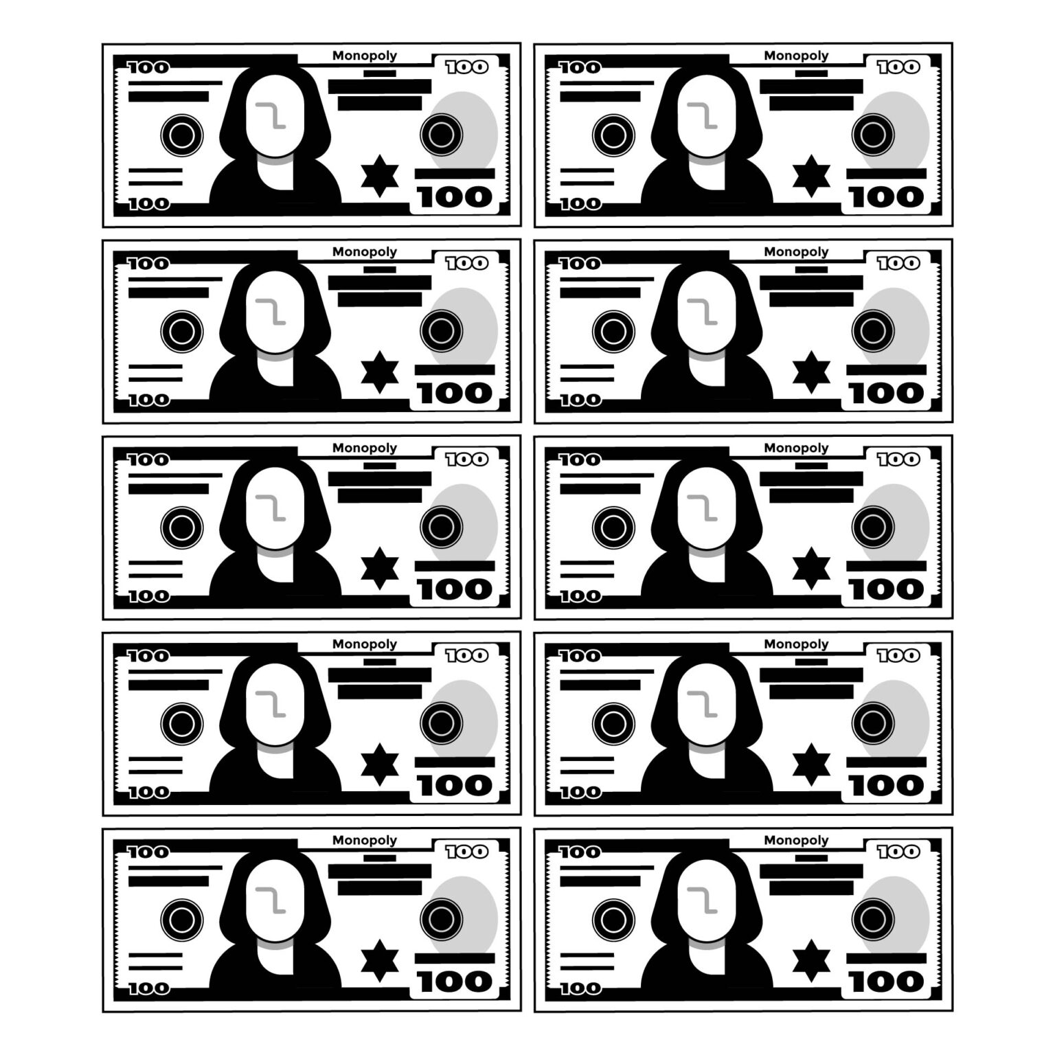 Printable Monopoly Money Templates - Printable JD