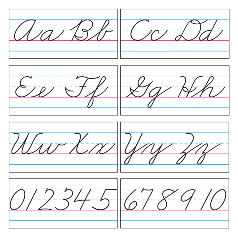 Printable Zaner Bloser Handwriting Chart - Printable JD