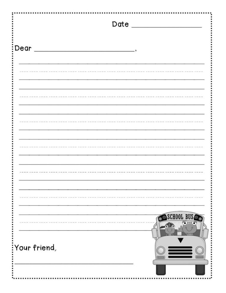 Printable Blank Template Friendly Letter - Printable JD