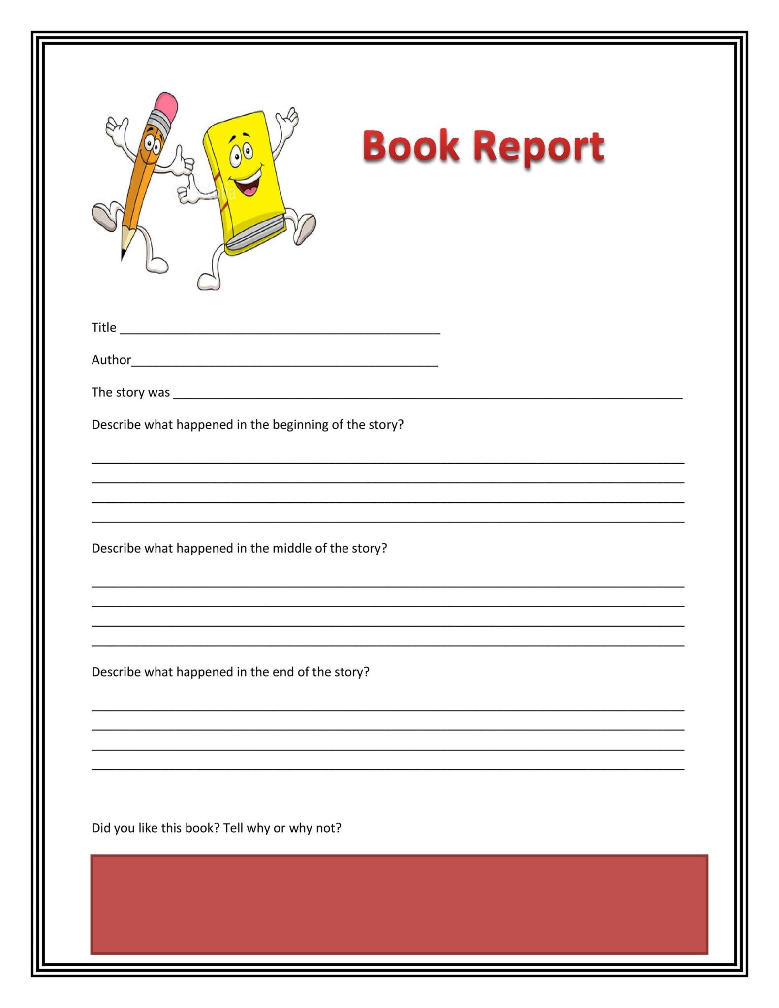 Printable Book Report Forms - Printable JD