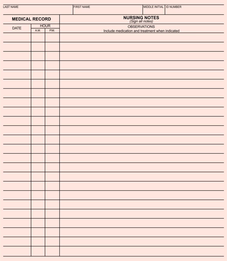 Printable Nurses Notes Template - Printable JD