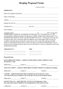Printable Roofing Estimate Templates - Printable JD