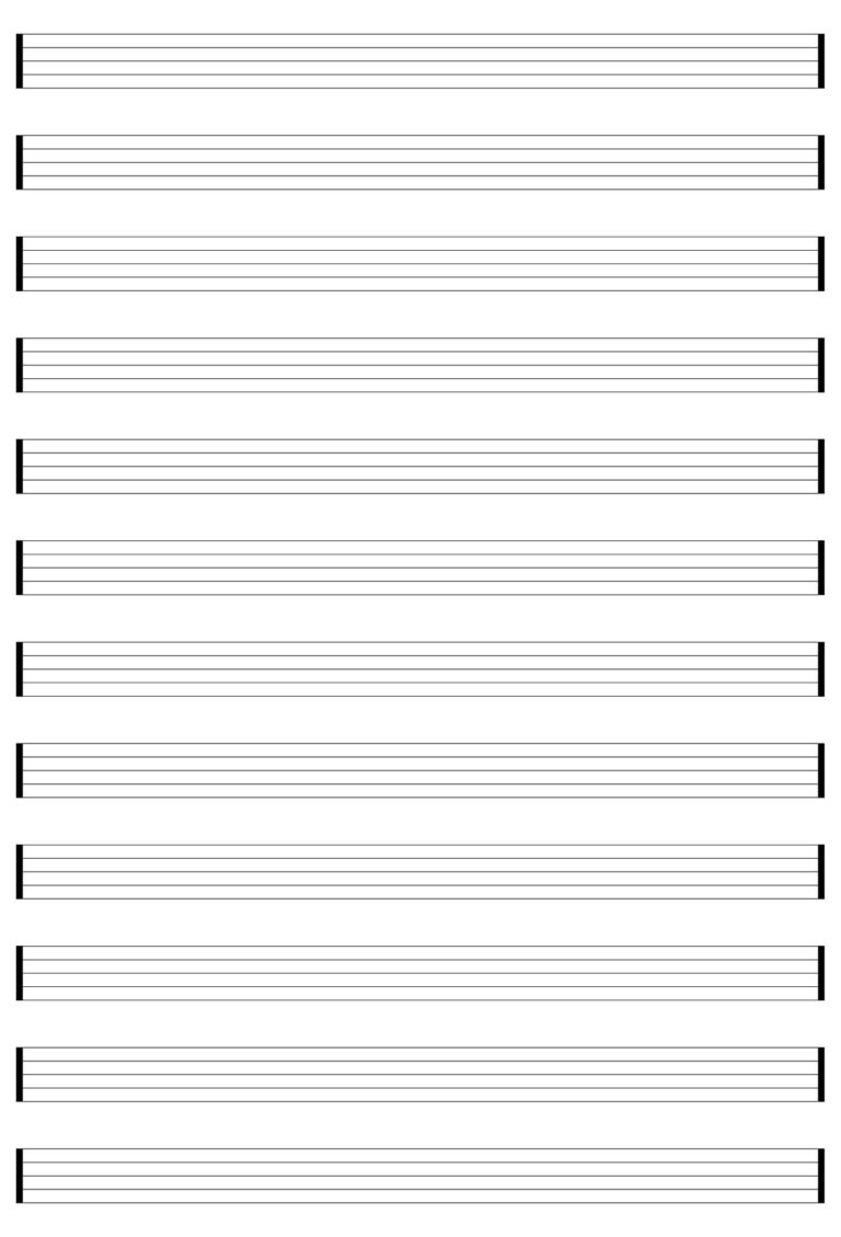 Printable Staff Paper Blank Sheet Music - Printable JD