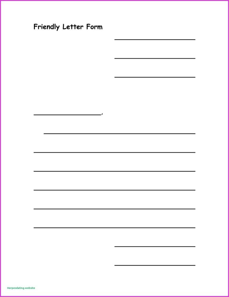 Printable Blank Template Friendly Letter - Printable JD