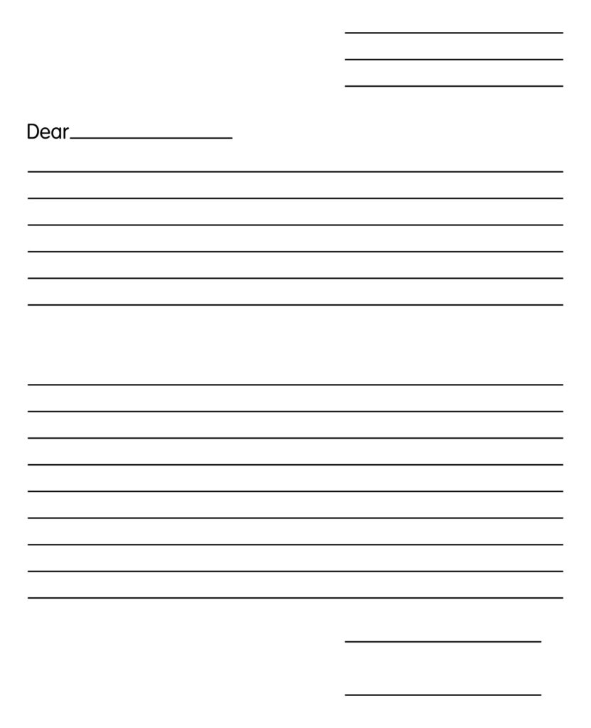 Printable Blank Template Friendly Letter - Printable JD