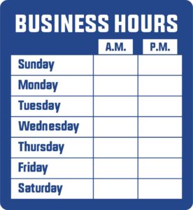 Printable Business Hours Sign Template - Printable JD
