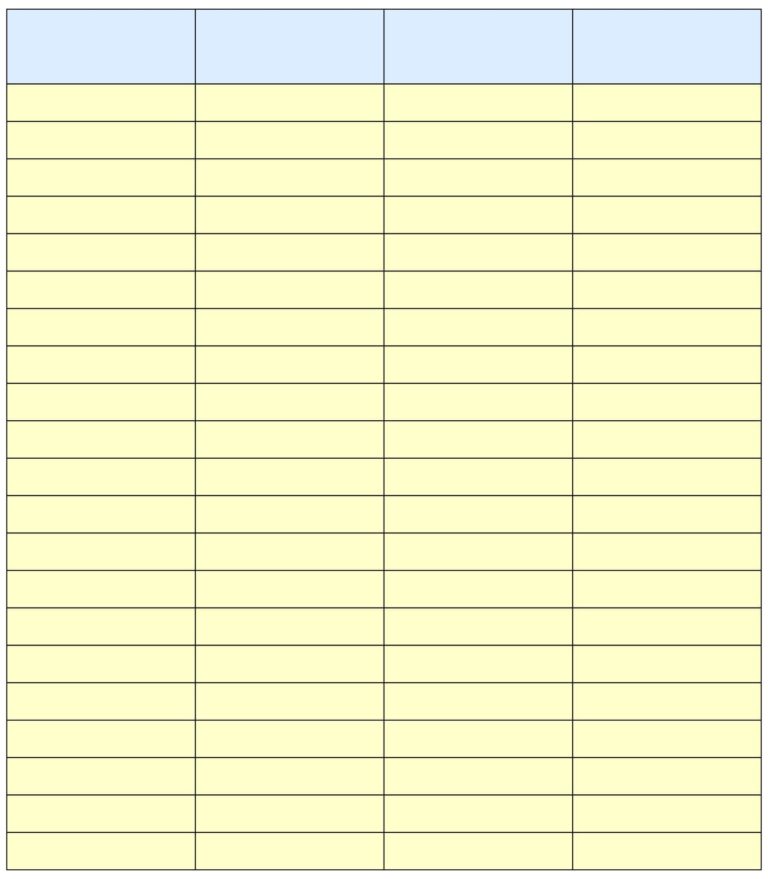 Printable Column Template 5 Columns - Printable JD