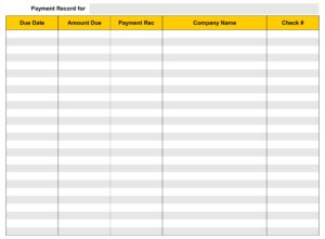 Printable Payment Log Sheet Template - Printable JD