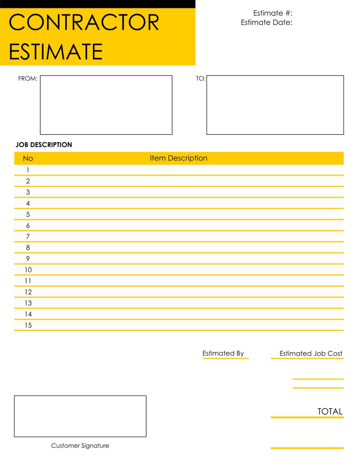 Printable Roofing Estimate Templates - Printable JD