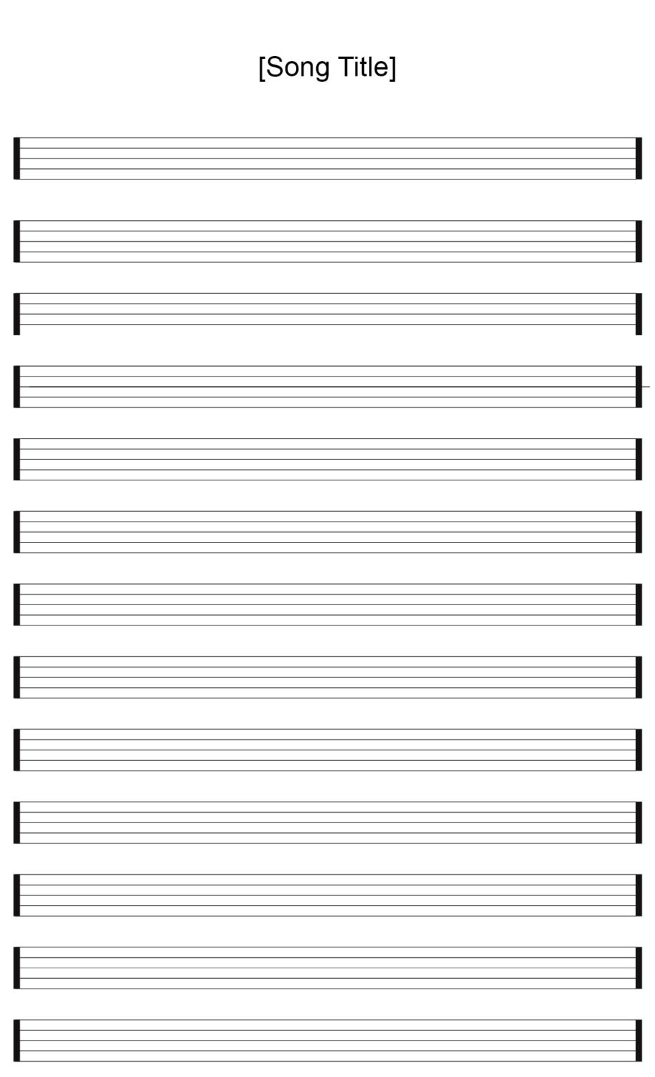 Printable Staff Paper Blank Sheet Music - Printable JD