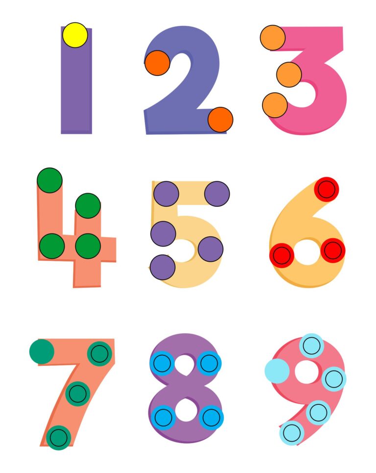 Printable Touchmath Numbers 1 9 - Printable JD