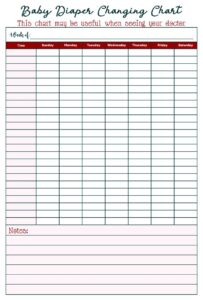 Printable Diaper Changing Log - Printable JD