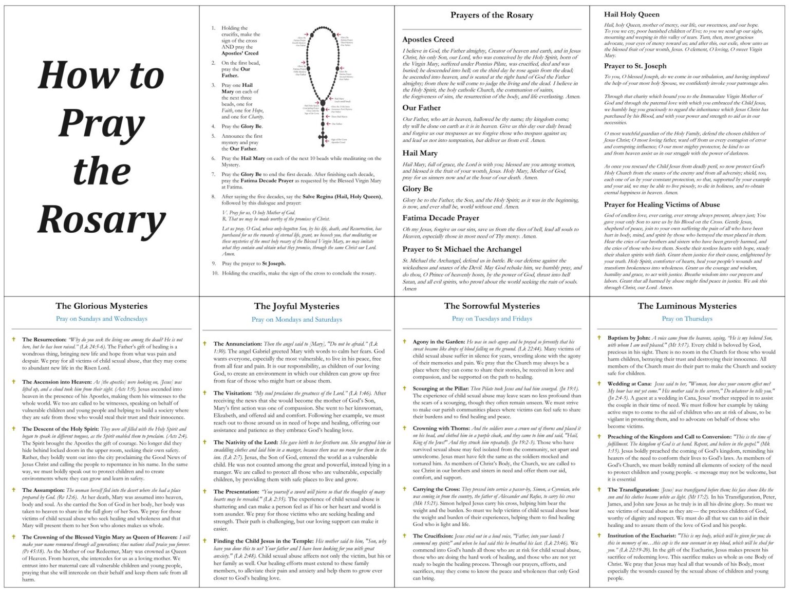 Printable Rosary Pamphlet Fold - Printable JD