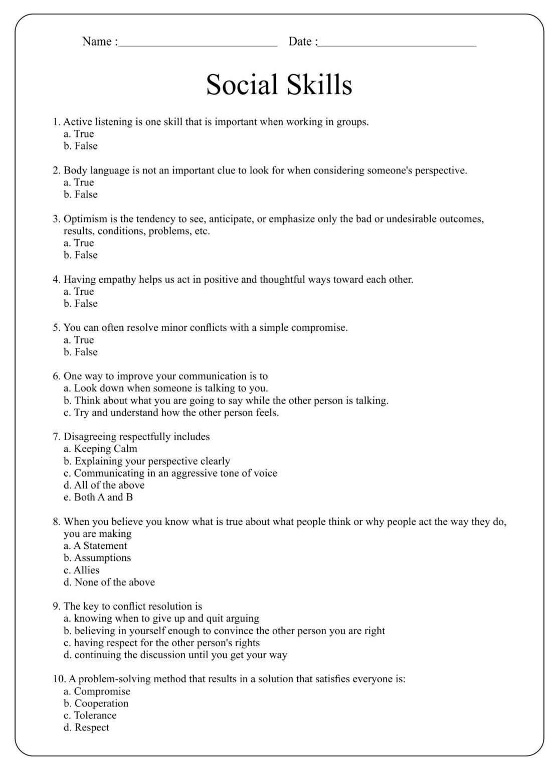 Printable Adult Cognitive Worksheets - Printable JD