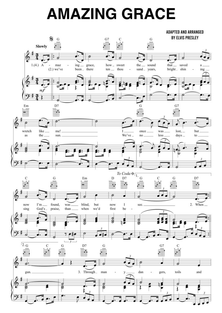 Printable Amazing Grace Sheet Music - Printable JD