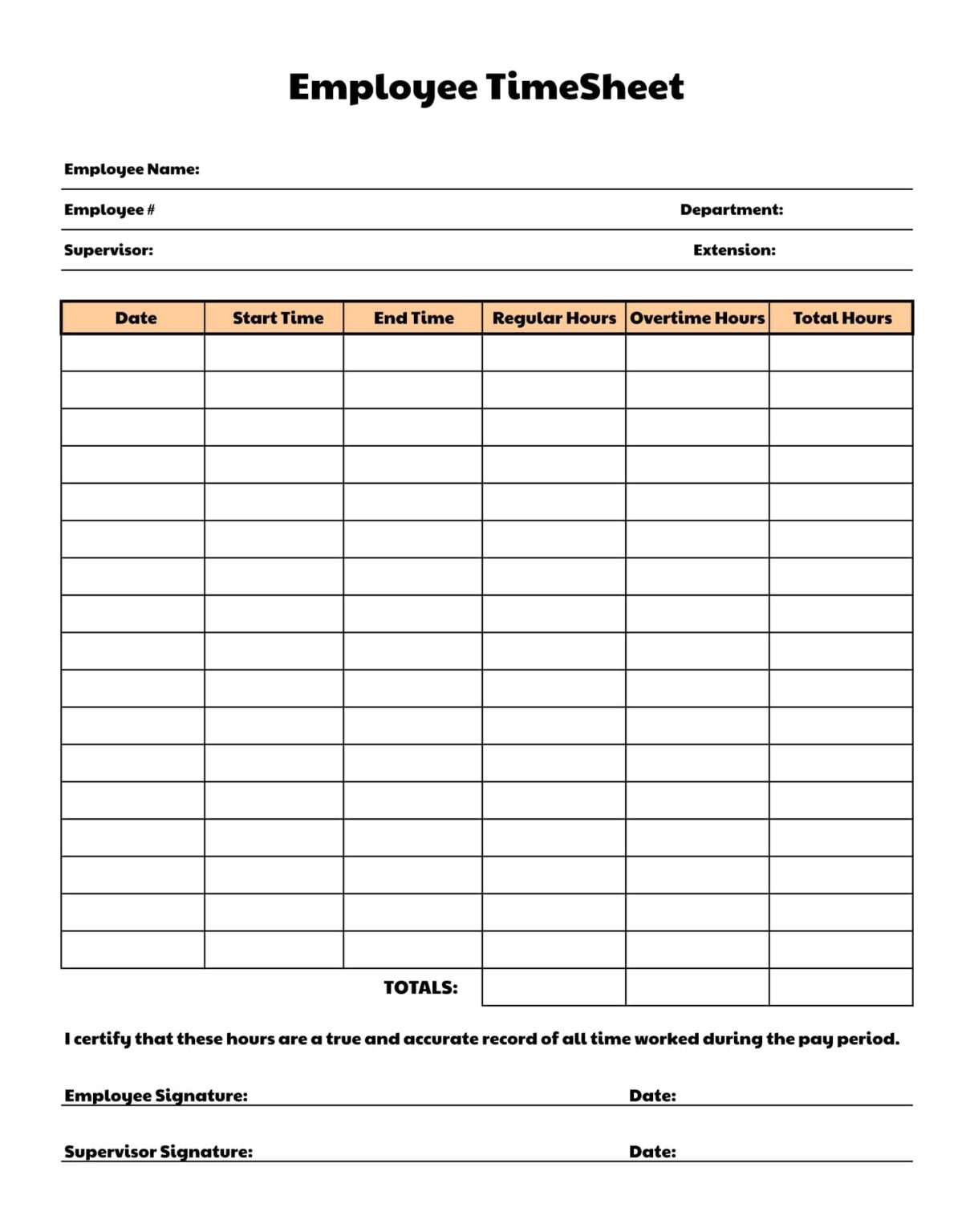 Printable Blank Timesheets - Printable JD