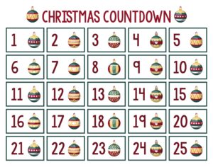 Printable Christmas Numbers 1 To 31 - Printable JD