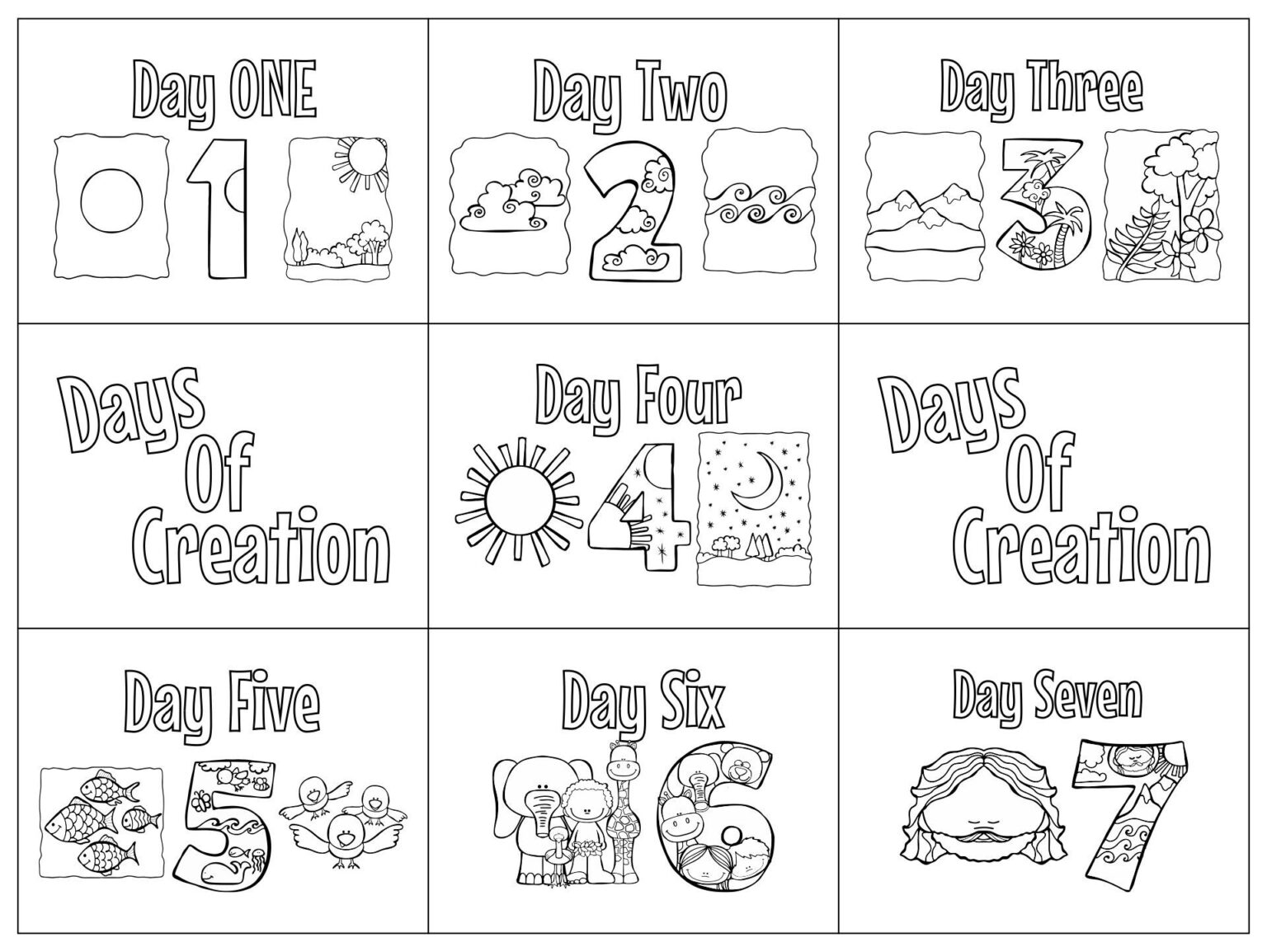 Printable Creation Activity Pages - Printable JD