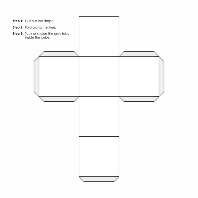 Printable Cube Template 4 Inches - Printable JD
