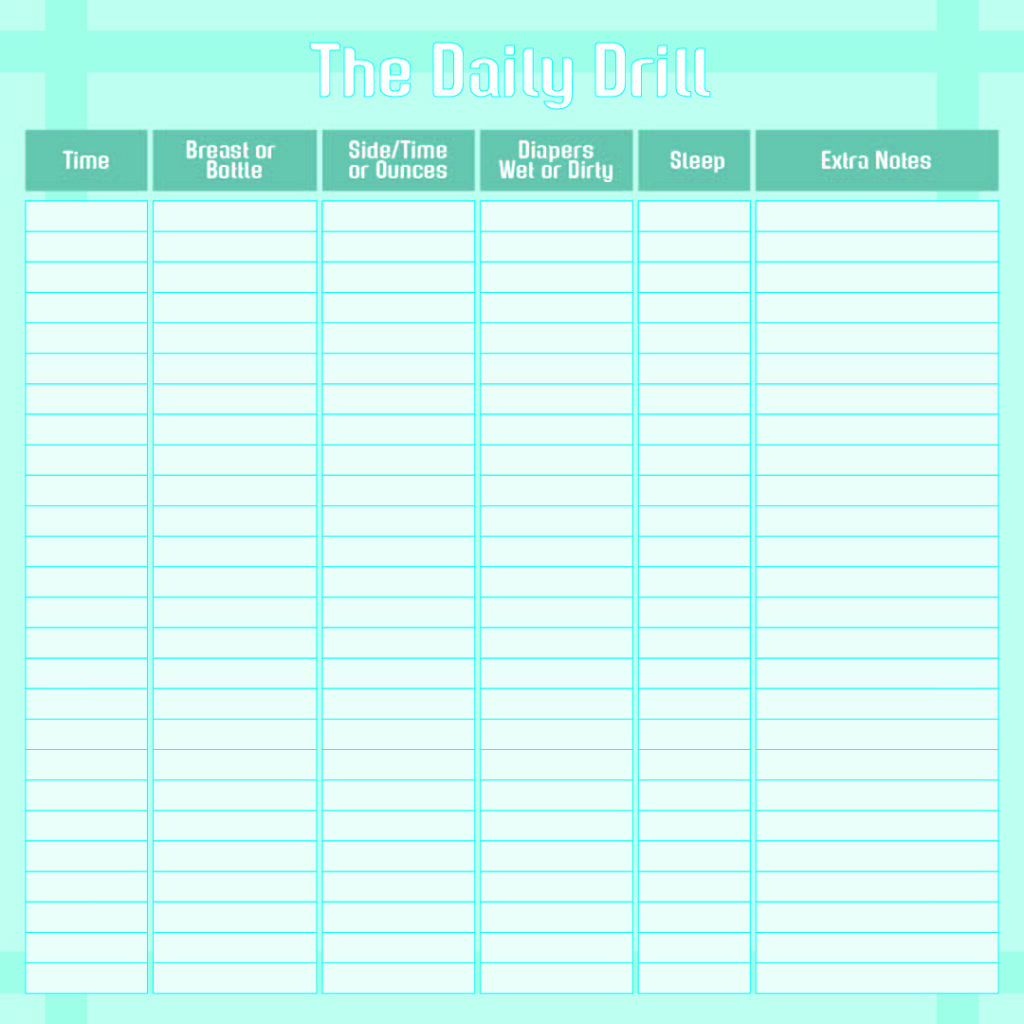 Printable Diaper Changing Log - Printable JD