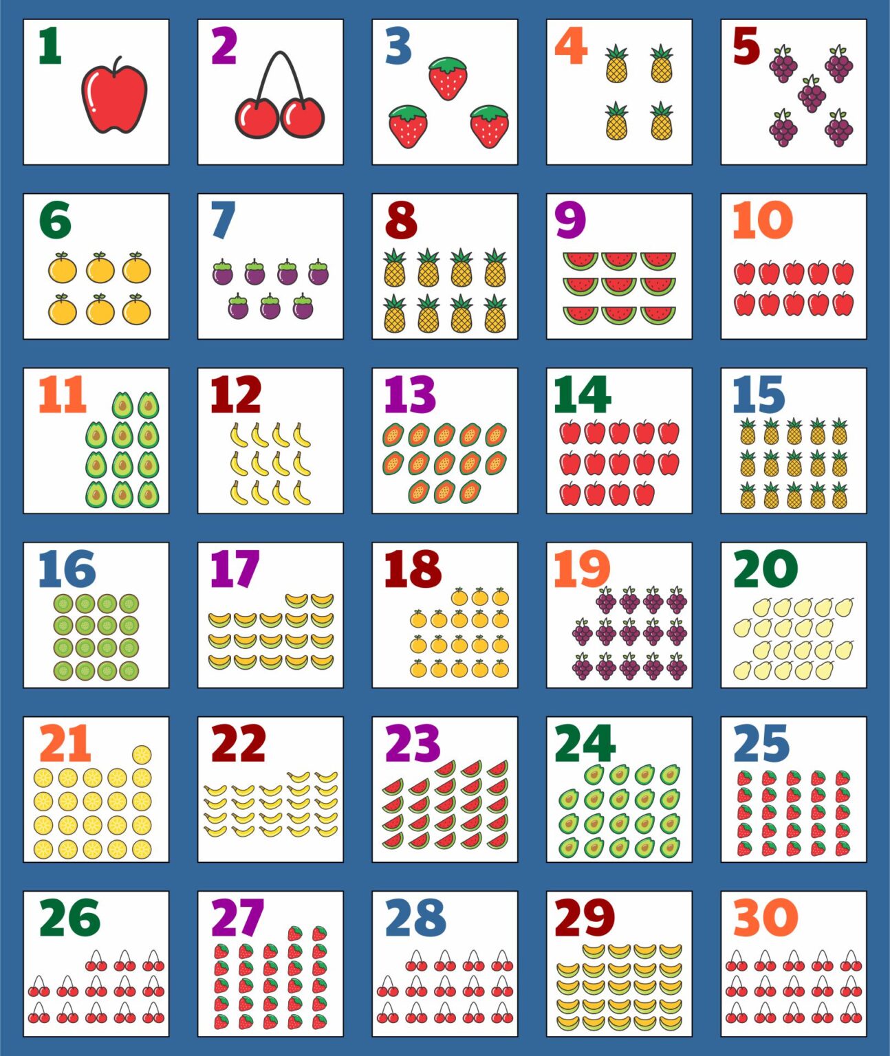 Printable Number Chart 1 30 - Printable JD
