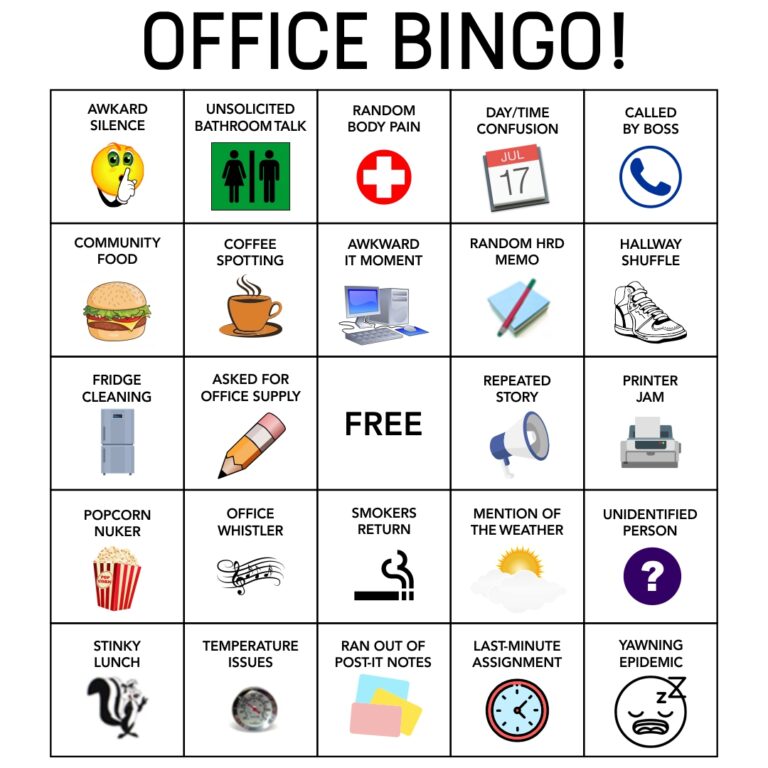 Printable Office Bingo - Printable JD