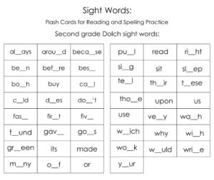 Printable Second Grade Sight Words - Printable JD