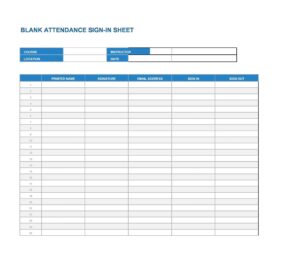 Printable Sign Out Sheet Template - Printable JD