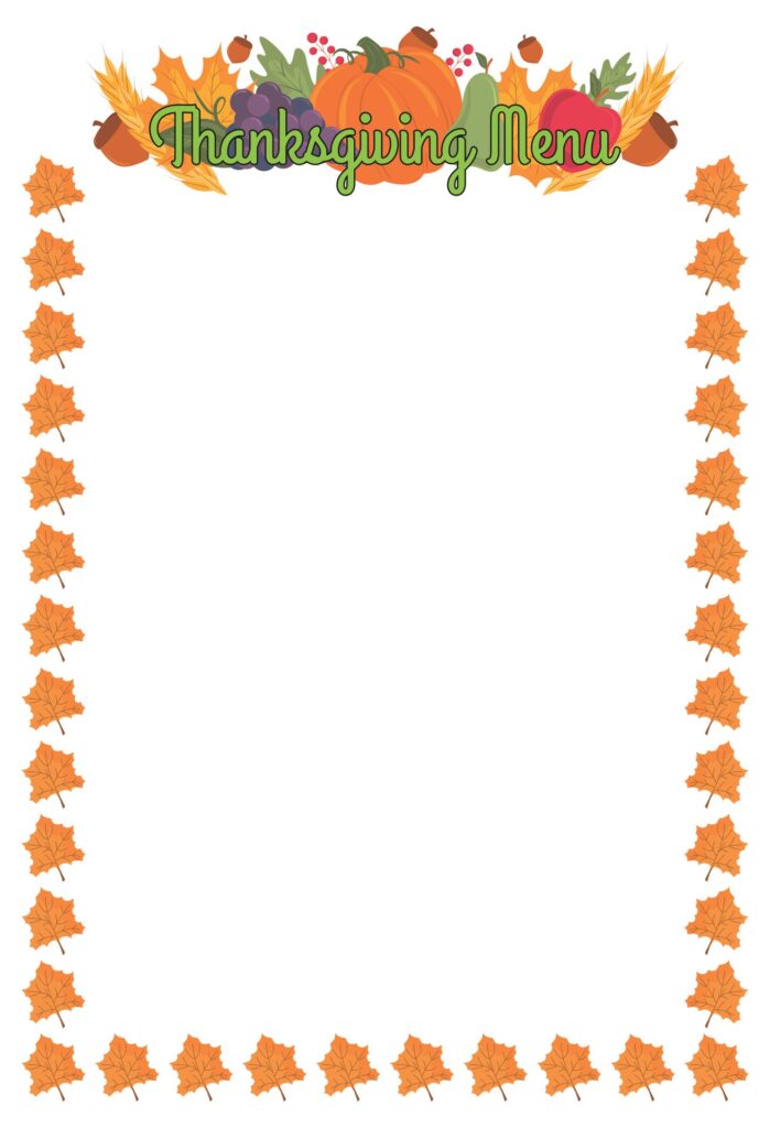 Printable Thanksgiving Borders - Printable JD