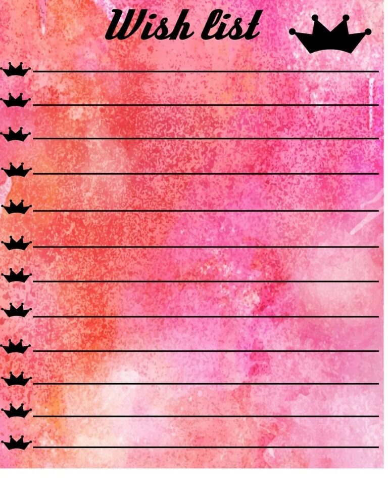 Printable Wish List - Printable JD