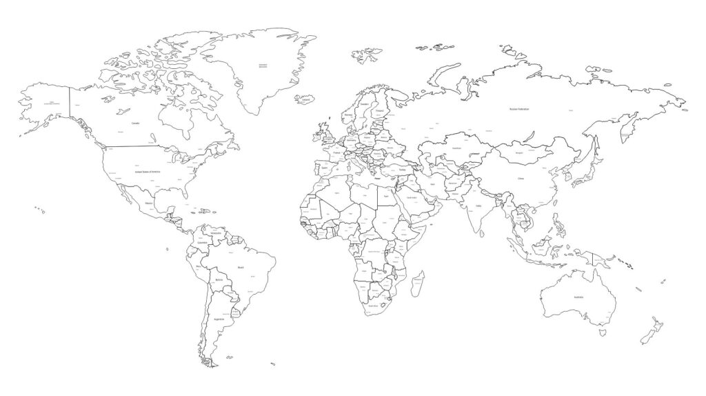 Printable World Map Not Labeled - Printable JD