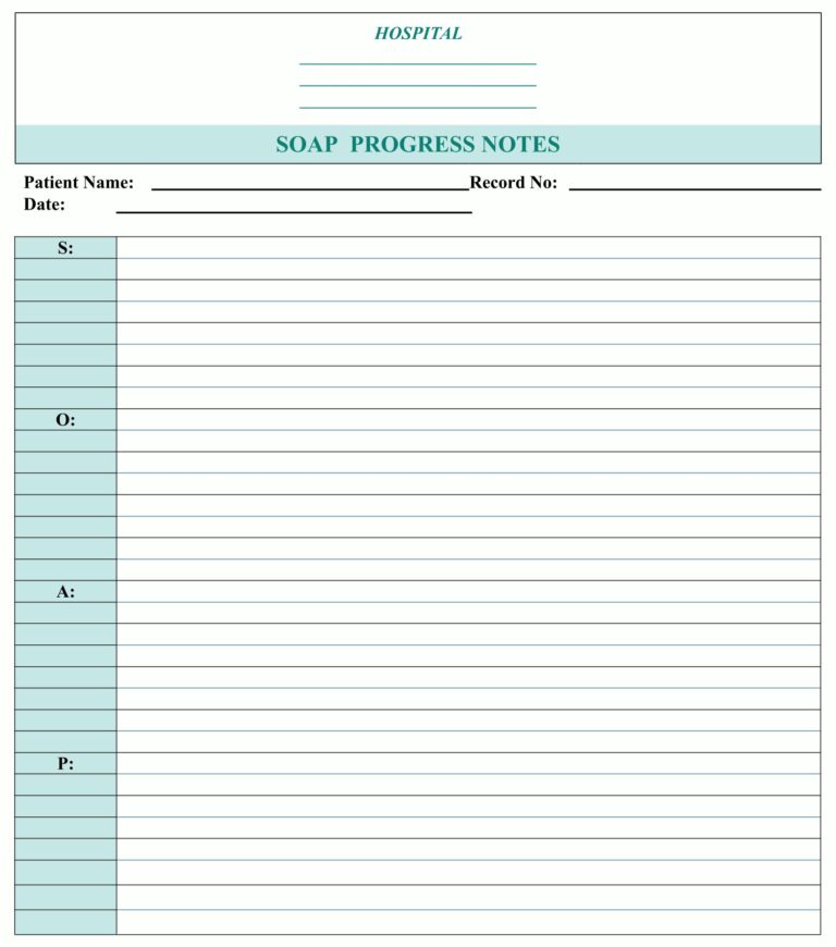 Printable Counseling SOAP Note Templates - Printable JD