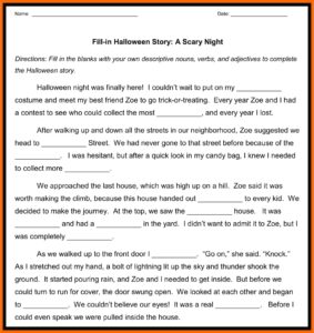 Printable Halloween Fill In The Blank Stories - Printable JD