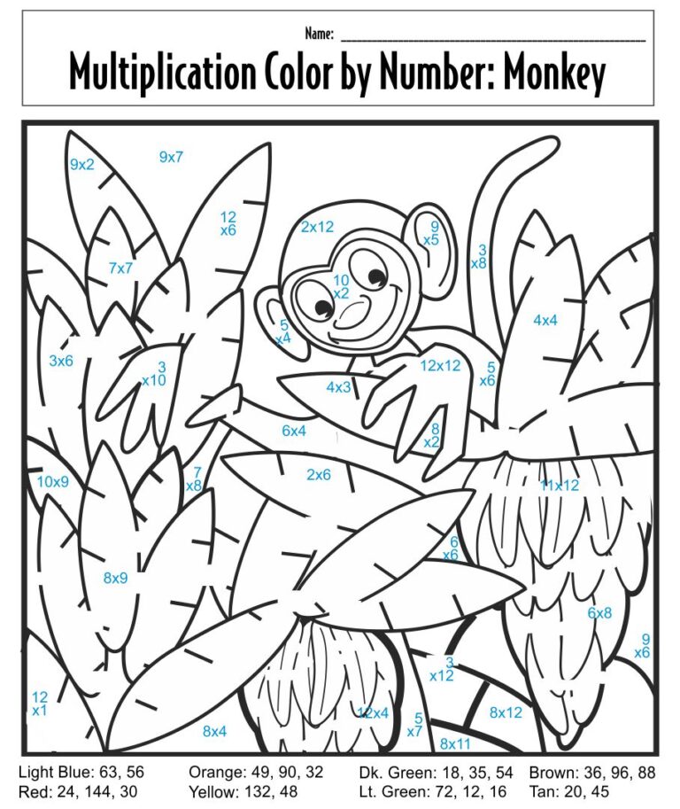 Printable Multiplication Coloring Worksheets - Printable JD
